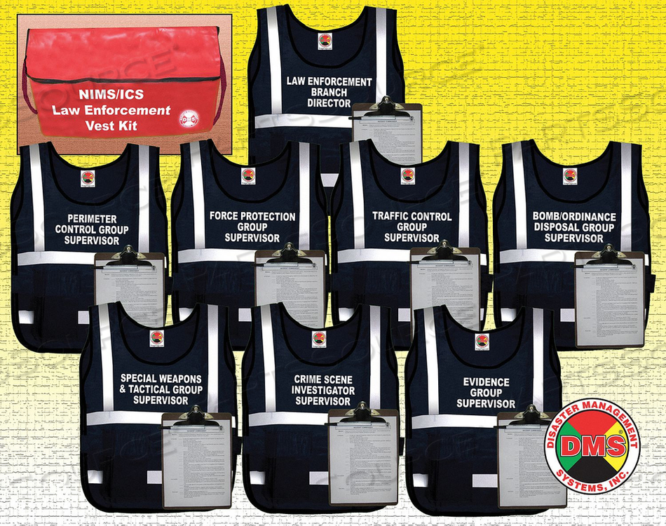 DMS 05309 Disaster Management Systems (DMS) SAFETY VEST BLACK EMER OPS ...