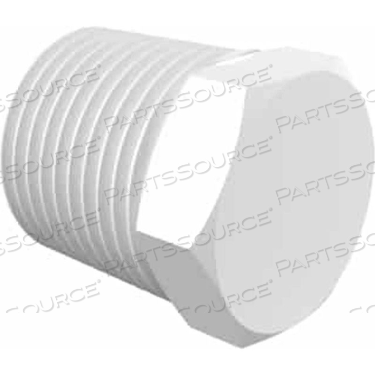 1/2-14 NPT THREADED HEX PLUG, WHITE NYLON
